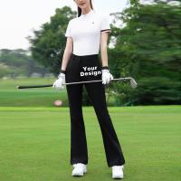 China Women's Micro Flare Golf Pants with Slit Hem, Quick Dry Nylon Spandex Stretch Golf Trousers For Ladies for sale
