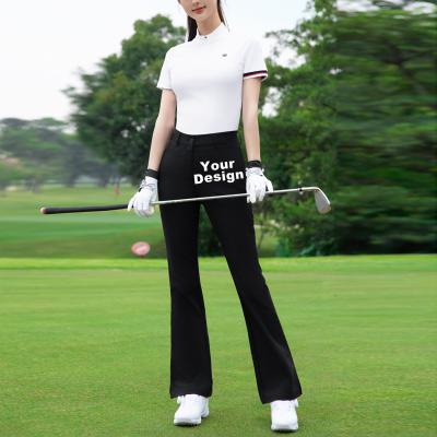 China Women's Micro Flare Golf Pants with Slit Hem, Quick Dry Nylon Spandex Stretch Golf Trousers For Ladies for sale