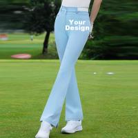 China Women's Micro Flare Golf Pants with Slit Hem, Quick Dry Nylon Spandex Stretch Golf Trousers For Ladies for sale