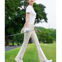 China Women's Micro Flare Golf Pants with Slit Hem, Quick Dry Nylon Spandex Stretch Golf Trousers For Ladies for sale