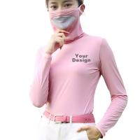 China Women's Ice Silk Golf Sun Protection Shirt Long Sleeve UV Protection Base Layer Top Custom Logo All Seasons Wear for sale