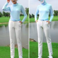 China Women's Ice Silk Golf Sun Protection Shirt Long Sleeve UV Protection Base Layer Top Custom Logo All Seasons Wear for sale