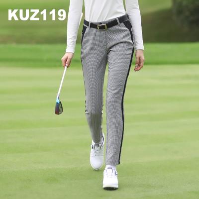 China Custom OEM Ladies Houndstooth Print Golf Long Pants Autumn Winter Sports Trousers for sale