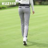 China Custom OEM Ladies Houndstooth Print Golf Long Pants Autumn Winter Sports Trousers for sale