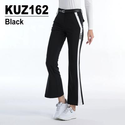 China Custom OEM Women Slim Flare Golf Pants Split Hem Sport Pants Invisible Zipper Pockets for sale