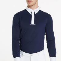 China Men's Custom Logo Long Sleeve Knit Sports Shirt for Golf Pickleball Tennis for sale