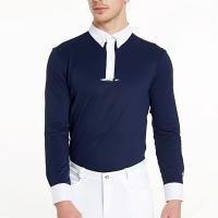 China Men's Custom Logo Long Sleeve Knit Sports Shirt for Golf Pickleball Tennis for sale