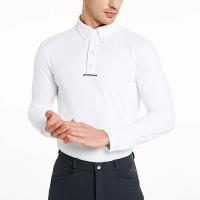 China Men's Custom Logo Long Sleeve Knit Sports Shirt for Golf Pickleball Tennis for sale