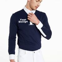 China Men's Custom Logo Long Sleeve Knit Sports Shirt for Golf Pickleball Tennis for sale