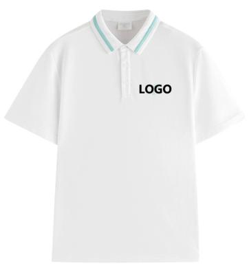 China Men's Customized Embroidered 100% Cotton Polo Shirt Solid Color Short Sleeved Workwear Printed for Golf for sale