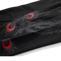 China Customized Design 3D Embroidered Pattern Men's Sweatpants Vintage Style High Quality 100% Cotton Mid Waist Fleece Thickness for sale