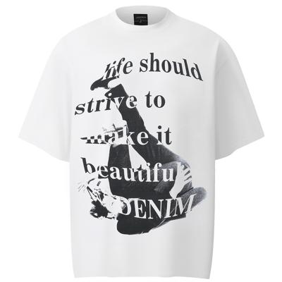 China Men's Hip Hop Style Skateboard T-Shirt Fashion Oversized Solid Pattern 100% 230g Heavy Cotton Breathable Eco-friendly Digital for sale