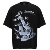 China Men's Hip Hop Style Skateboard T-Shirt Fashion Oversized Solid Pattern 100% 230g Heavy Cotton Breathable Eco-friendly Digital for sale