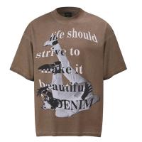 China Men's Hip Hop Style Skateboard T-Shirt Fashion Oversized Solid Pattern 100% 230g Heavy Cotton Breathable Eco-friendly Digital for sale