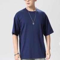 China Unisex Men's High Quality Summer T-Shirt 100% Cotton 220 Grams Oversized Casual Style Solid Pattern Silk Screen Printing Short for sale