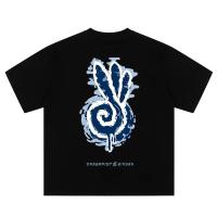 China Men's Summer Cool Street Fashion T-Shirt Hip Hop Style Chinese Cartoon Pattern Loose Pullover Short Sleeve for Couples for sale