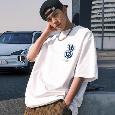 China Men's Summer Cool Street Fashion T-Shirt Hip Hop Style Chinese Cartoon Pattern Loose Pullover Short Sleeve for Couples for sale