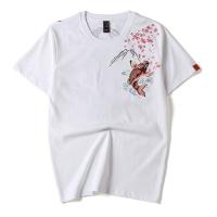 China Customizable Men's Casual T-Shirt with Embroidery 100% Cotton Knitted Fabric O-Neck & Solid Color Printing Unique Pattern Design for sale