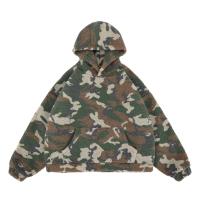 China 2025 Winter Unisex Zipper-Up Oversized Camouflage Printed Fleece Hoodie Jacket with Breathable & Windproof Features ODM Pocket for sale
