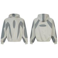 China Low MOQ Customized Color Block Splicing 3D Embroidery Oversized Pullover Winter Hoodie Pocket Hip Hop Polyester/Cotton Blend for sale