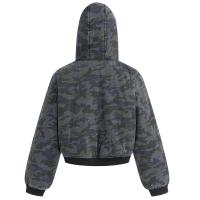 China Custom Vintage Snow Wash Camouflage Fleece Zipper-Up Hoodie 95% Cotton 5% Polyester Breathable Windproof ODM Unisex Winter for sale