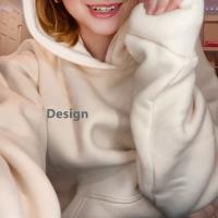 China Customized Vintage Oversized Couple's Anti-Anxiety Printed Knitted Hoodie with Hidden Stress Relieving Ball OEM/ODM for sale