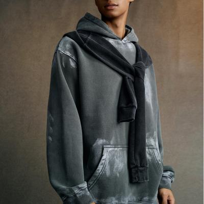 China Unisex Heavyweight Winter Hiphop Style Oversized Hoodie Casual Retro Couple Design Custom Digital Vintage Black Mens Coat for sale