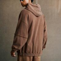 China 2025 Unisex Winter Pullover Hoodie 100% Cotton 370gsm Oversized Solid Acid Washed Comfort Fit for sale