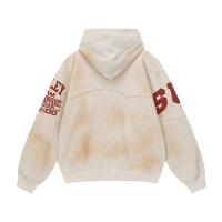 China Men's High Quality Classic Winter Hoodie Stone Washed Pure Cotton Heat Transfer Printing Zipper American Retro Leisure Style for sale