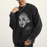 China Men's Vintage Crewneck Sweatshirts Custom Embroidered Oversized Hoodies Solid Pattern Warm Casual Wear Cool 100% Cotton Knitted for sale