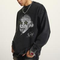 China Men's Vintage Crewneck Sweatshirts Custom Embroidered Oversized Hoodies Solid Pattern Warm Casual Wear Cool 100% Cotton Knitted for sale
