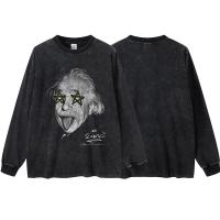 China Men's Vintage Crewneck Sweatshirts Custom Embroidered Oversized Hoodies Solid Pattern Warm Casual Wear Cool 100% Cotton Knitted for sale