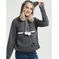 China Embroidered 3D Cat Hoodie with Kangaroo Pocket Autumn Pet Cat Owner Design ODM Supply 100% Polyester Windproof for sale