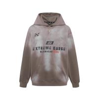 China Vintage Acid Wash Oversized Hooded Winter Button Letter Fleece Pullover Hoodie ODM Supply Unisex for sale