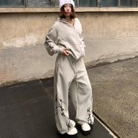 China ODM/OEM Printed Breathable Vintage Deconstruction Side Curved Knife Wide Leg Zipper Sweatpants Loose Versatile Commuting Street for sale