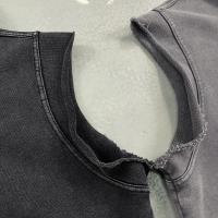 China Retro Winter Washed Stir Fried Snowflake Distressed Effect Zipper Loose Edge Shoulder Mouse Bag Heavyweight Hoodie Hooded Vest for sale