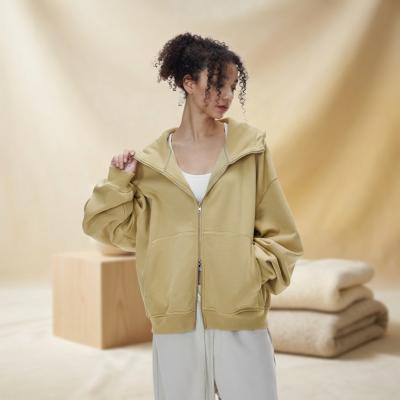 China Customized ODM Unisex Curved Sleeve Embroidered Print Knitted Boxy Hoodie Spring 2025 Zipper-Up Windproof Breathable Jacket for sale