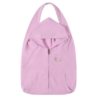 China Custom Acid Wash Solid Heavyweight 100% Cotton Hoodie Tote Bag Remake Recycled Streetwear with Embroidery Logo for Daily Use for sale
