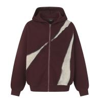 China Washed Fleece Zip-Up Oversized Hoodie Unisex Polyester/Cotton Blend Anti-Wrinkle Windproof Breathable 3D Pattern Winter for sale