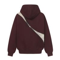 China Washed Fleece Zip-Up Oversized Hoodie Unisex Polyester/Cotton Blend Anti-Wrinkle Windproof Breathable 3D Pattern Winter for sale