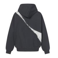 China Washed Fleece Zip-Up Oversized Hoodie Unisex Polyester/Cotton Blend Anti-Wrinkle Windproof Breathable 3D Pattern Winter for sale