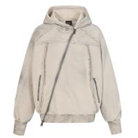 China Sublime Washed Zipper-Up Oversized Hoodie Polyester/Cotton 550g Anti-Pilling Windproof Breathable 3D Knitted Unisex Winter for sale