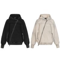 China Sublime Washed Zipper-Up Oversized Hoodie Polyester/Cotton 550g Anti-Pilling Windproof Breathable 3D Knitted Unisex Winter for sale