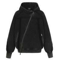 China Sublime Washed Zipper-Up Oversized Hoodie Polyester/Cotton 550g Anti-Pilling Windproof Breathable 3D Knitted Unisex Winter for sale