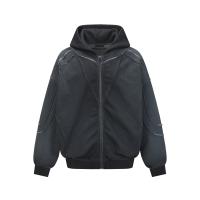 China Oversized Washed Black Hoodie 3D Pattern Zipper-Up Fleece Unisex Acid Wash Winter Breathable Windproof Anti-Pilling ODM Pocket for sale