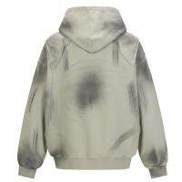 China Washed Grey Oversized Jersey Hoodie Polyester/Cotton Blend 3D Pattern Windproof Breathable Winter Pullover Pocket Unisex for sale
