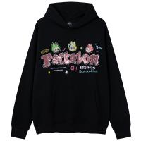 China Unisex Autumn Oversized Sparkly Sequin Hoodie Black Glitter Sweatshirt with 3D Embroidery Cartoon Bead Embroidery ODM Supply for sale