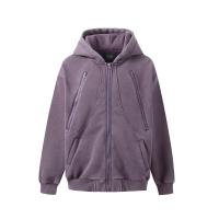 China Unisex Zip Hoodie ODM for Vintage Winter Oversized 3D Embroidered Letter Pattern Fleece Breathable Windproof for sale