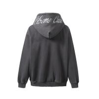 China Unisex Zip Hoodie ODM for Vintage Winter Oversized 3D Embroidered Letter Pattern Fleece Breathable Windproof for sale