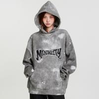 China Support Customization Winter High Street Stickers Graffiti Dirt Stains Denim Oversized Hoodies Men's 3D Embroidery Heavy-duty for sale